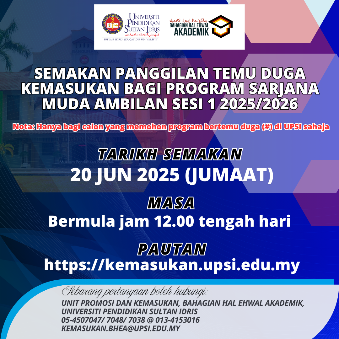 KEMASUKAN – UPSI | Bahagian Hal Ehwal Akademik, 35900 Tanjong Malim ...